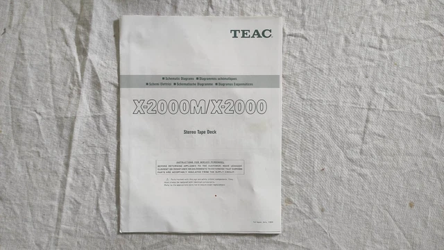TEAC X-2000M/X-2000 DIAGRAMMA schematico diagrammi schematici originali ...