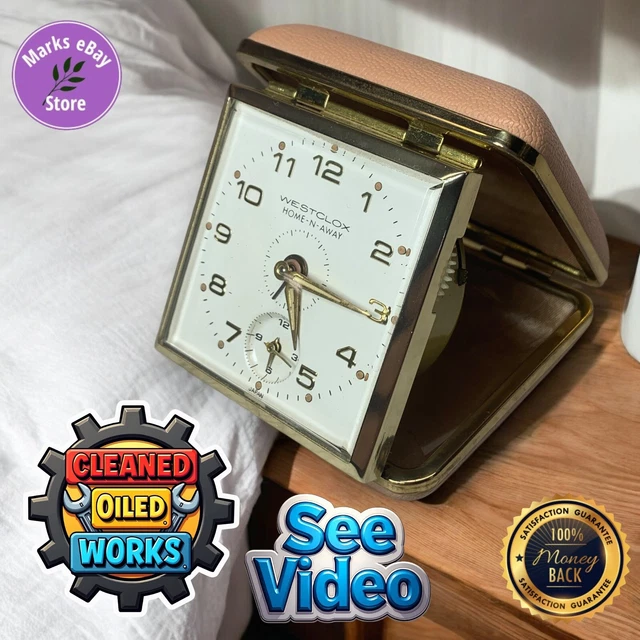 VTG RARE WESTCLOX Wind Up Alarm Clock Travel Made in Japan Loud Bell ...