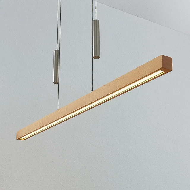 LUCANDE LED-BALKENPENDELLEUCHTE PIA Deckenlampe Hängeleuchte Leuchte Buche 25463 EUR 123,04 ...