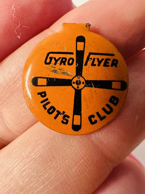 VINTAGE METAL PIN Gyro Flyer Pilot’s Club 1946 Cleveland Ohio Lapel Pin ...