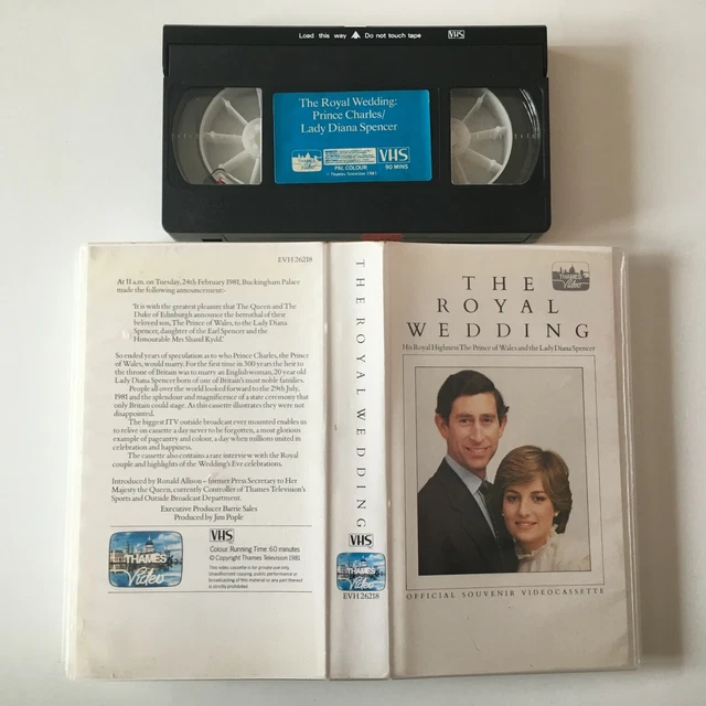 THE ROYAL WEDDING - Princess Diana & Prince Charles, VHS 1981, Official ...
