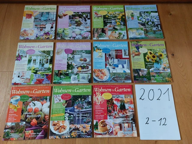 ZEITSCHRIFTEN WOHNEN & Garten, div. Ausgaben aus 2021, 11 Stück EUR 22 ...