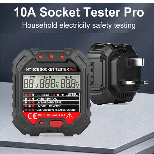 OUTLET TESTER SOCKET Electric Circuit Polarity Voltage Detector Wall ...