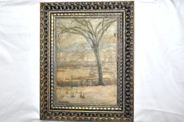 ANTIQUE JOHN BENTZ Original Oil on Board Painting Signed Framed Listed ...
