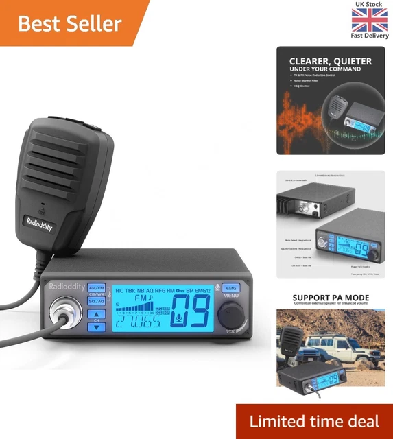 RADIODDITY CB-500 PORTABLE CB Radio - AM/FM Transceiver, Noise ...