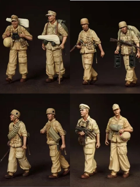 1/35 SCALE WWII German Afrika Korps Soldiers Resin Model Kit Military ...