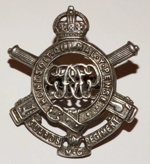 BRITISH MILITARY CAP BADGES, Guards Machine Gun Regiment Silver ...