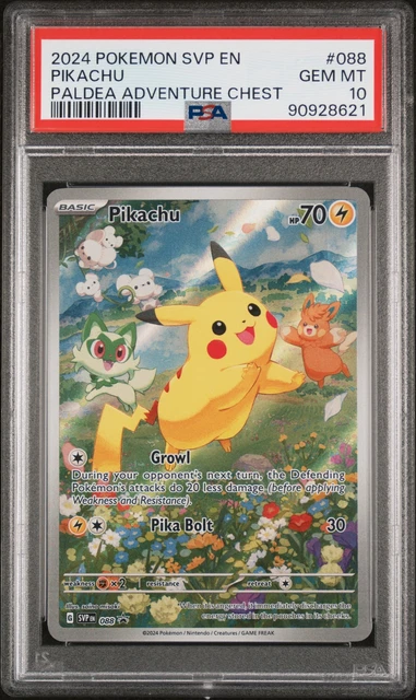 PSA 10 PIKACHU Adventure Chest #088 2024 Pokemon Black Star Promo ...