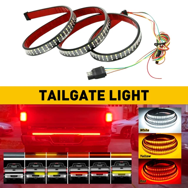 48& 3 ROW LED Strip Light Tailgate Bar Car Truck Reverse Brake Tail ...