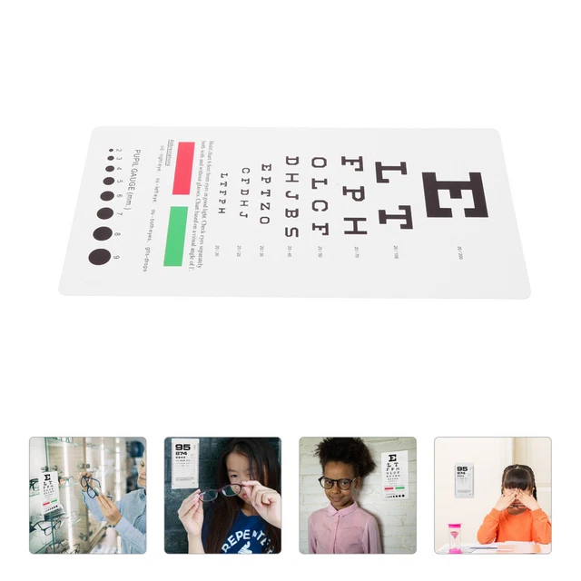 VISION TEST CHART Eye Charts for Exam Plastic Wall Double Sided £5.28 ...
