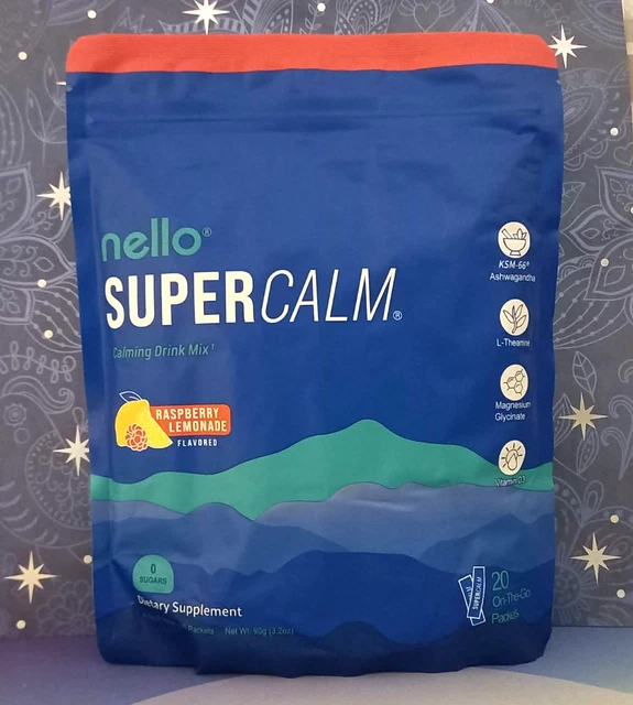 NELLO SUPERCALM CALMING Drink Mix Raspberry Lemonade Flavored 4.5G X 20 ...