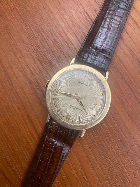 CROTON NIVADA GRENCHEN Aquamatic "Star Burst" Mens 10K Watch Stainless ...