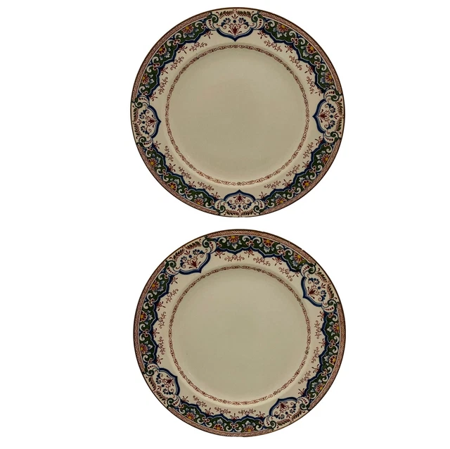 ANTIQUE BOOTHS OLD Dutch Dinner Plate x2 Plates Silicon China Blue Red ...
