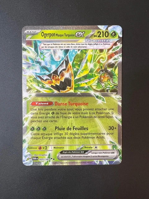 CARTE POKÉMON OGERPON masque turquoise ex 025/167 - EV06 Mascarade Crépusculaire EUR 5,90 ...
