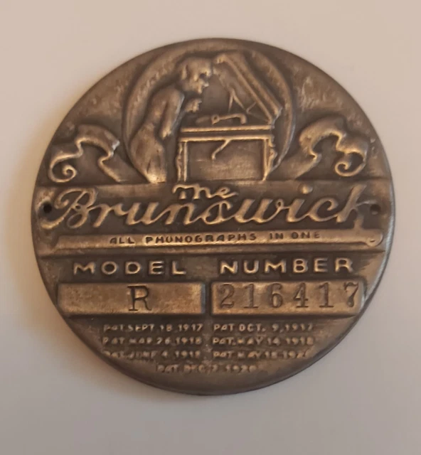 RARE VTG 1920'S "The Brunswick Phonograph" Model/Serial Number Circular ...