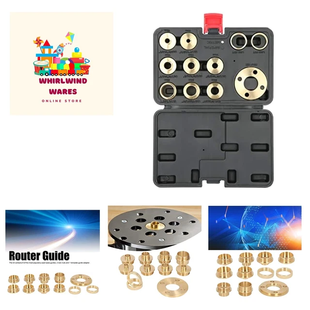 ROUTER TEMPLATE GUIDE Set, 11pcs Solid Brass Template Guide Bushing Set ...