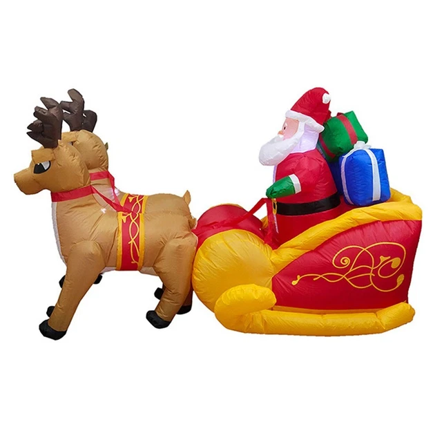 FIGURINE DE DESSIN animé gonflable wapiti du Père Noël pour fêtes de ...