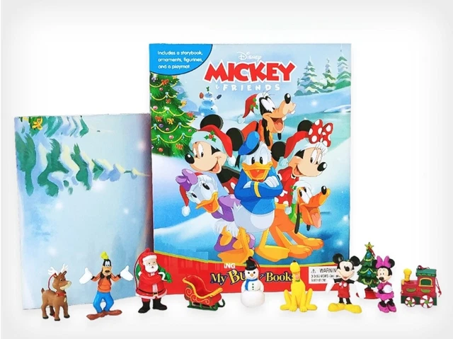 DISNEY MICKEY MOUSE Christmas My Busy Book 12 Figures Donald Duck Goofy ...