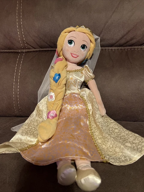 DISNEY STORE RAPUNZEL Tangled Ever After Bride Wedding 20" Doll Plush ...