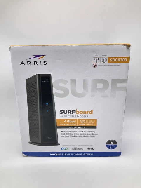 ARRIS SURFBOARD SBG8300 DOCSIS 3.1 Gigabit Cable Modem & AC2350 Dual ...