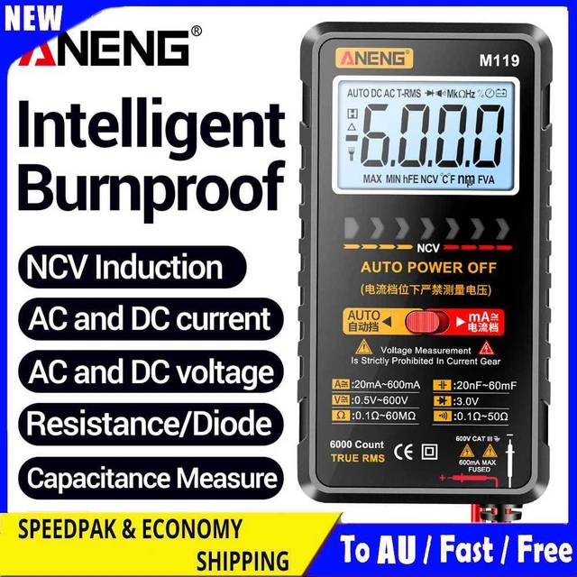 PORTABLE MULTIMETRO TRANSISTOR 6000 Counts Multimeter Tools for Ohm ...