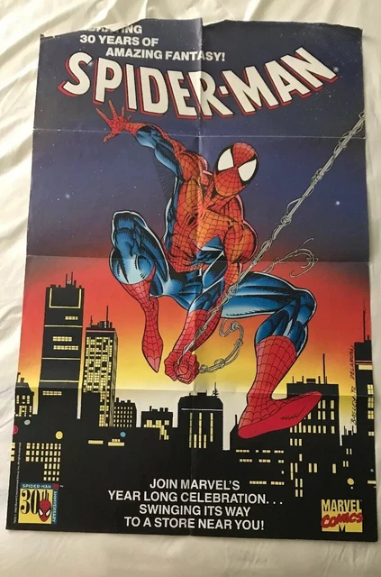 VINTAGE MARVEL AMAZING Spider-Man Promo Comic Poster 30th Anniversary ...