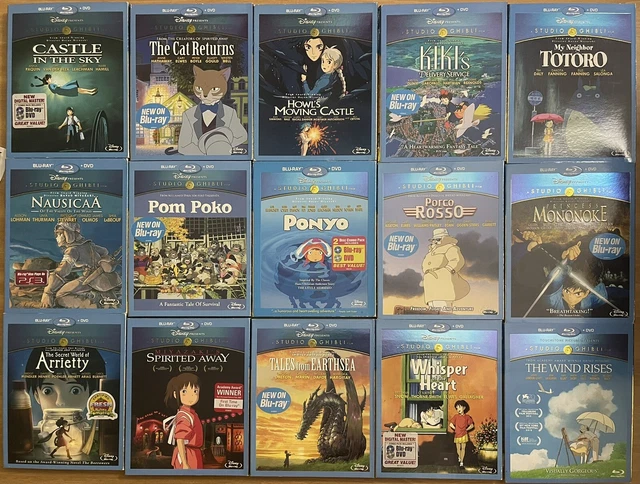 DISNEY ~ STUDIO Ghibli ~ Blu-ray & DVD ~ Collection complète (15) avec ...
