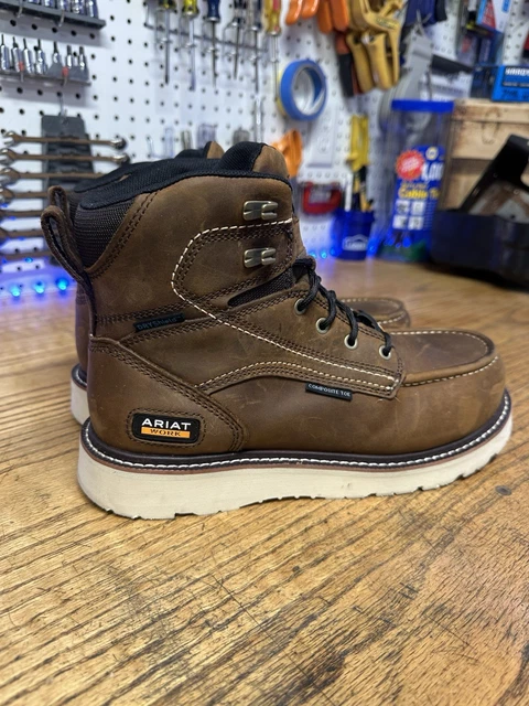 ARIAT MEN'S REBAR Wedge 6" Waterproof Composite Toe Work Boots 9.5 ...