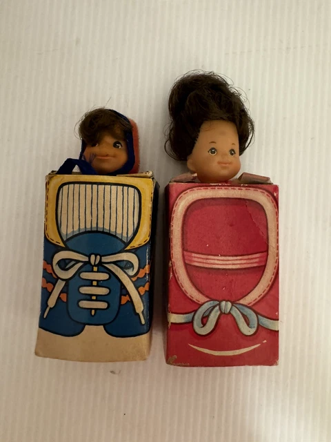 VINTAGE MATTEL 1978 Shoe Baby Lot of 2 Bean Doll Mini Rubber Face in ...