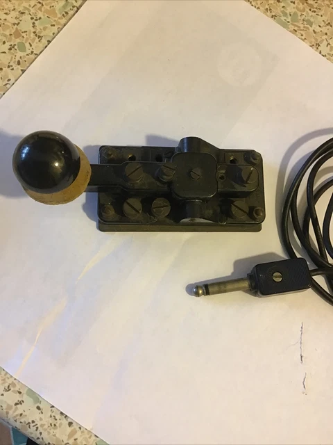 ANTIQUE/VINTAGE - MORSE CODE - Telegraph Tapper Key + Jack Plug ...