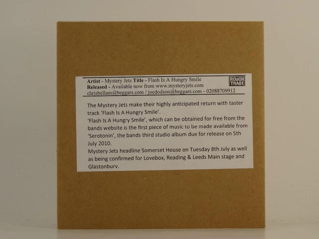 MYSTERY JETS FLASH IS A HUNGRY SMILE (H1) 1 Track Promo CD Single ...