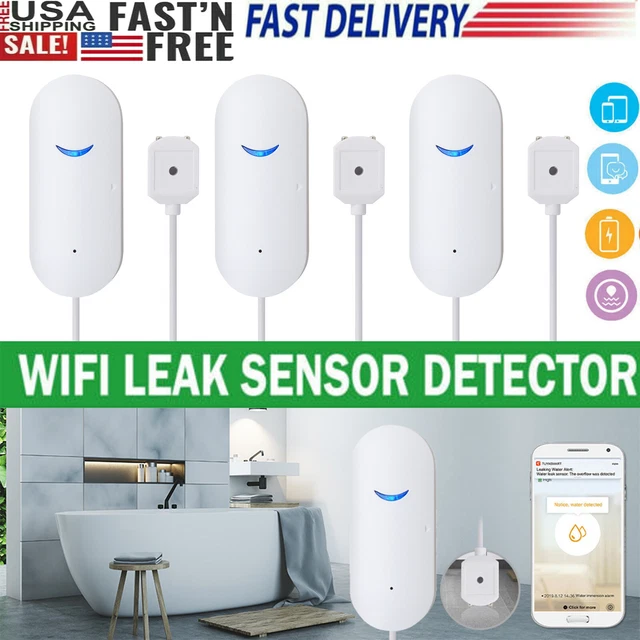 3 PACK SMART Water Leak Sensor Detector APP Alarm WiFi Home Water Leak ...