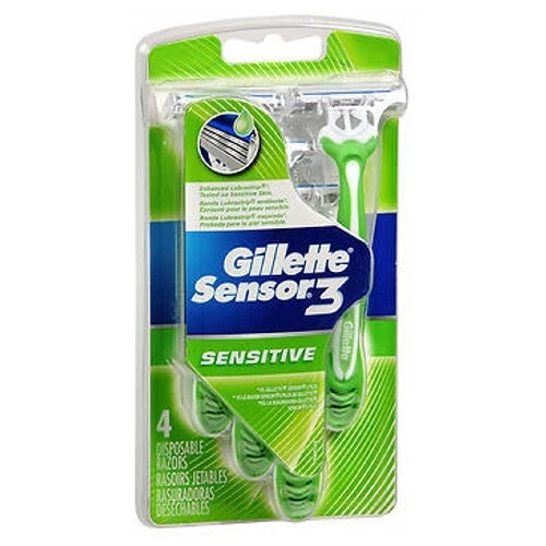 GILLETTE SENSOR 3 Disposable Razors For Men 4 each EUR 13,46 - PicClick FR