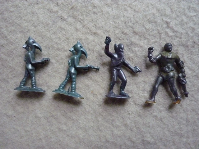 LOT DE 4 Figurines Plastique Captain Video Lido Toys Usa Vintage Annees ...