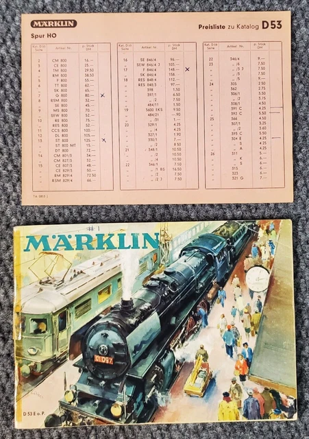 VINTAGE MARKLIN 1953 Train Catalog in English with Insert West Germany ...