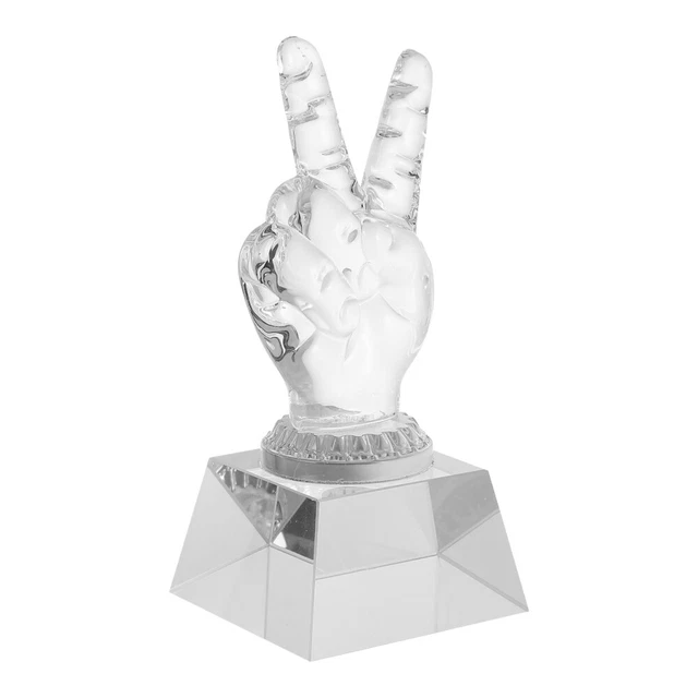 TROPHY MEDAL AWARD Plaque Finger Gesture Desk Statues Accessories Staff ...