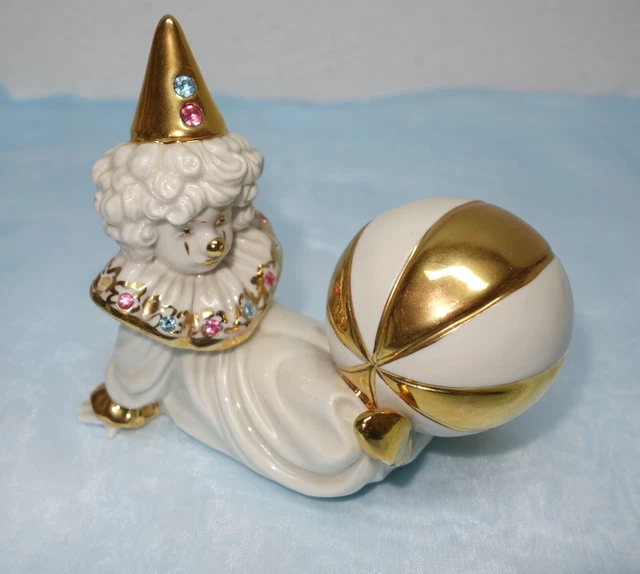 OGGETTI CAPODIMONTE PORCELLANA Limoges Swarovski Clown e Ballo, Foglia ...