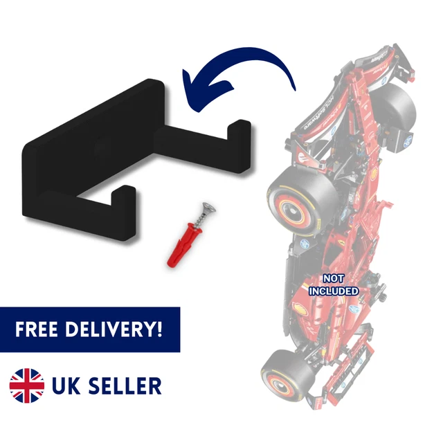 WALL MOUNT LEGO Technic Cars Ferrari SF-24 F1 Car 42207 Holder Hook ...