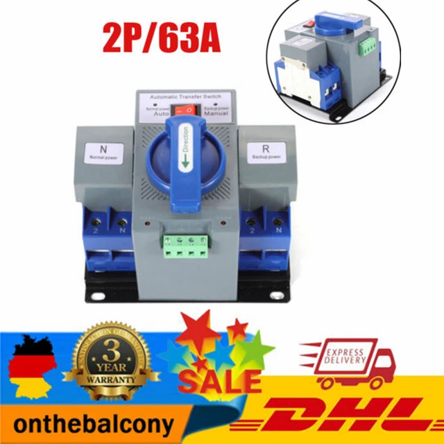 AUTOMATISCHER TRANSFERSCHALTER NOTSTROM Umschalter Leistungsschalter ...