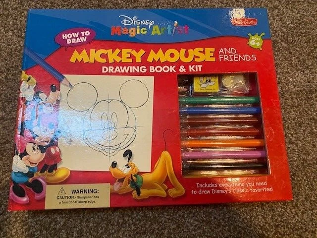 DISNEY MAGIC ARTIST Mickey Mouse & Friends Drawing Book & Kit Walter ...