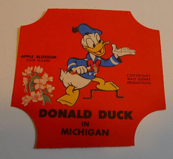 1950'S NBC BREAD label Disney Donald Duck Travelogue In Michigan ad on ...