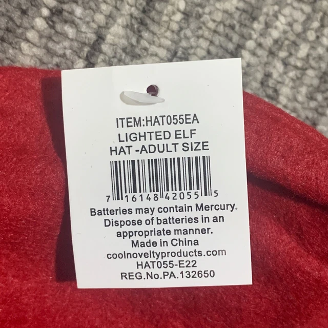 LED ELF HAT + Bulb Necklace Light Up Christmas Holiday Party Adult ...