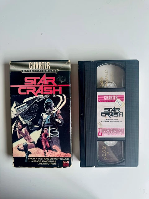 STAR CRASH VHS Charter Entertainment 1978 Sci-Fi Marjoe Gortner David ...