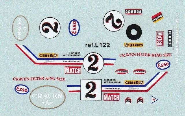 DECALCOMANIE DECALS LE Mans 1/43 - Chevrolet Corvette C3 N°2 1971 EUR ...