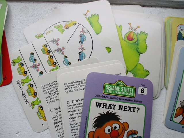 SESAME STREET BIG Bird Learning Cards Colors Sequencing Animals & Their ...