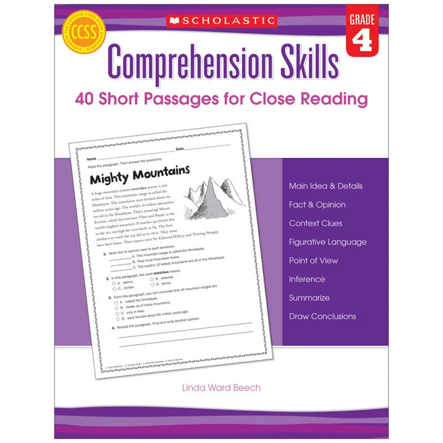 SCHOLASTIC COMPREHENSION SKILLS Short Passages For Close Reading Book scholastic-comprehension-skills-short-passages-for-close-reading-book