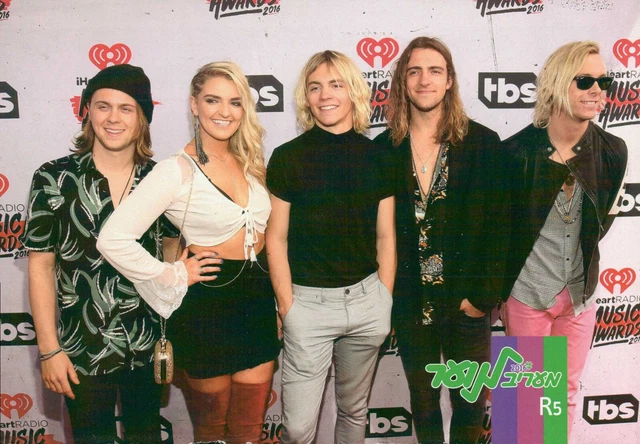 ROSS LYNCH R5 band rivista israeliana POSTER EBRAICO RARO PINUP 20X30 ...