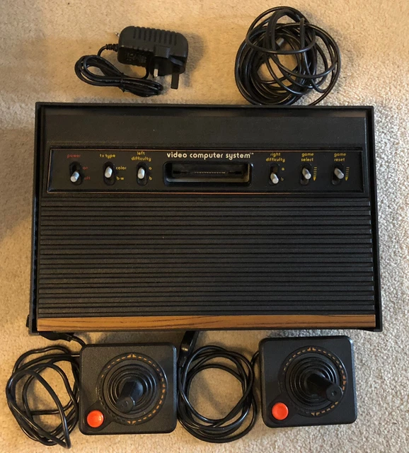 ATARI 2600 WOODY Six Switch Console With 2x Joysticks And Power Leads £ ...