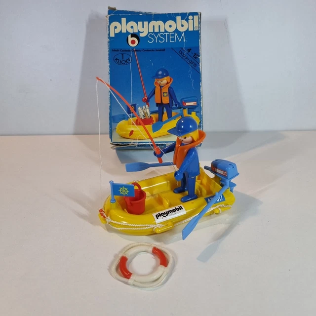PLAYMOBIL SYSTEM 2 Klicky Set 3574 "Fischer mit Schlauchboot" 1974 ...