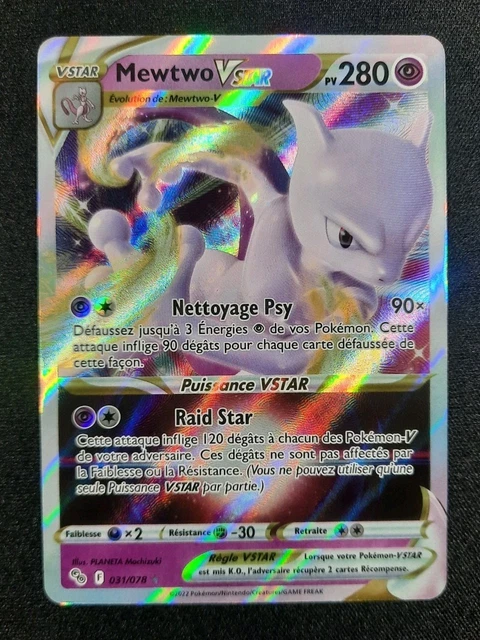 CARTE POKÉMON : Mewtwo Vstar Ultra Rare 2022 Pokémon Go 031/078 NM 🇲🇫 EUR 11,90 - PicClick FR